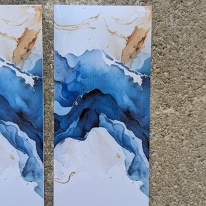 Ocean Themed Bookmarks Sandcastle Orca Dolphin Marble Background Sea ...