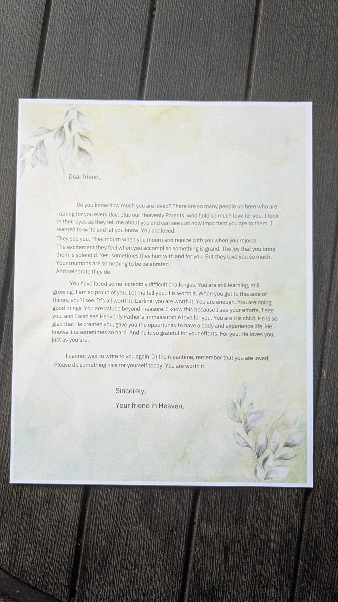 Letters From Heaven: Christian Encouragement Letter - Etsy
