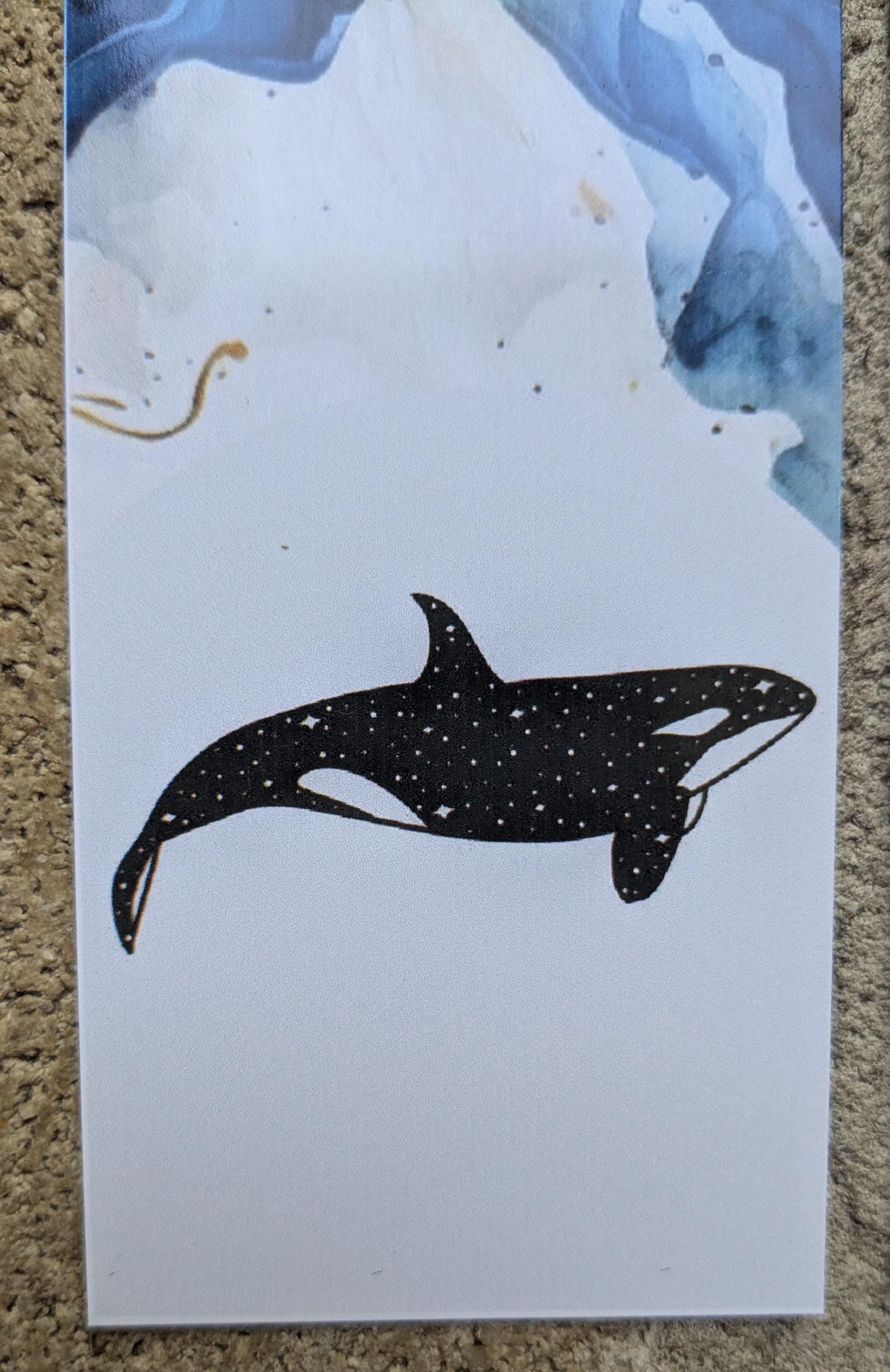 Ocean Themed Bookmarks Sandcastle Orca Dolphin Marble Background Sea ...