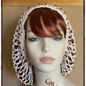 Medieval Renaissance Victorian Creme Snood With Olive Wood Beads ...