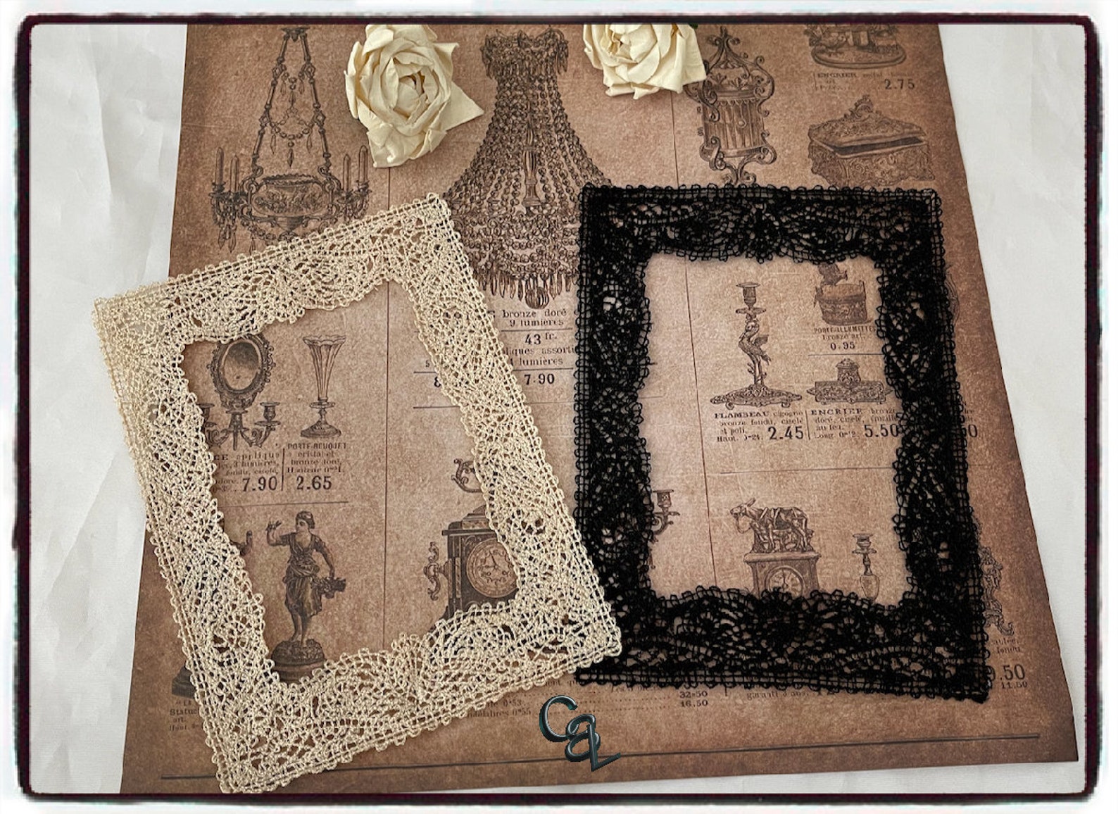 Lace Picture Frames Antique Colors FSL Embellishments - Etsy