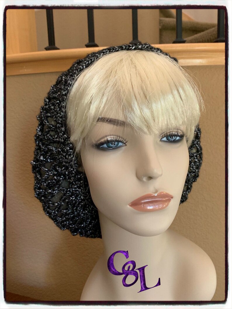 Medieval Renaissance Victorian Metallic Black With Silver Snood NO ...