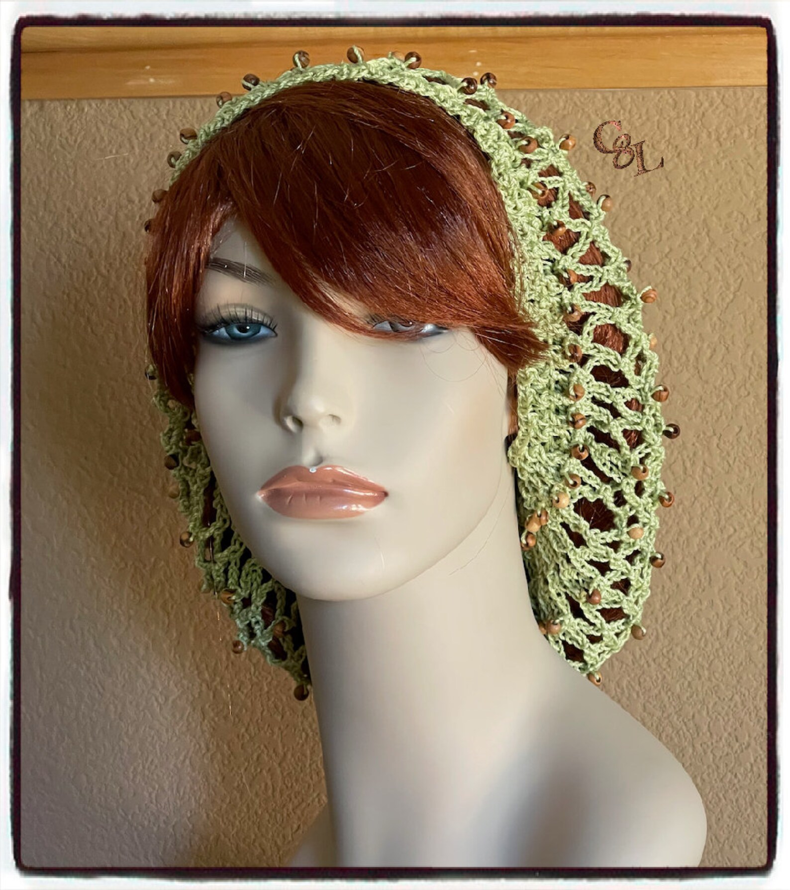 Medieval Renaissance or Victorian Light Green Snood With Olive - Etsy