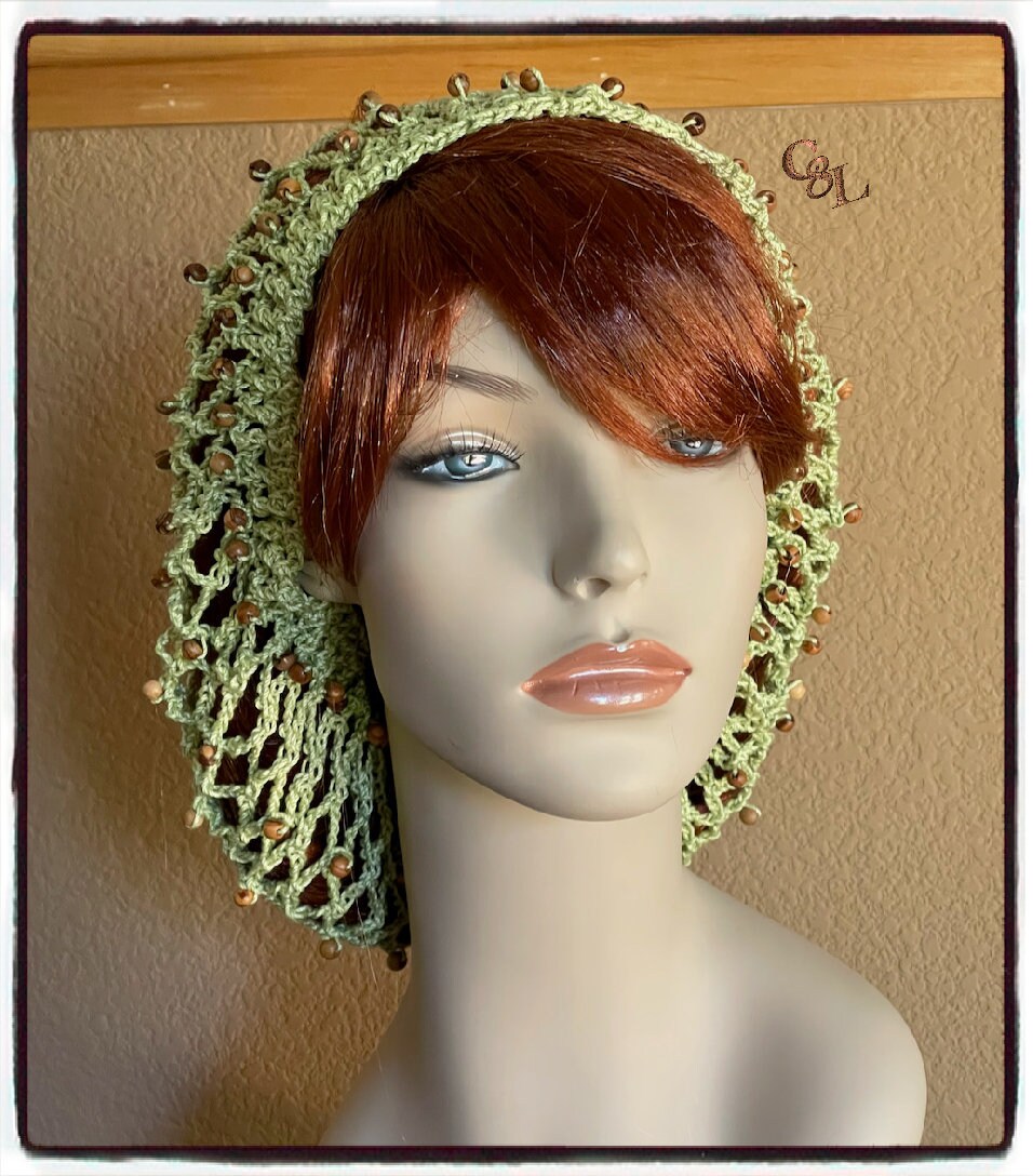 Medieval Renaissance or Victorian Light Green Snood With Olive - Etsy
