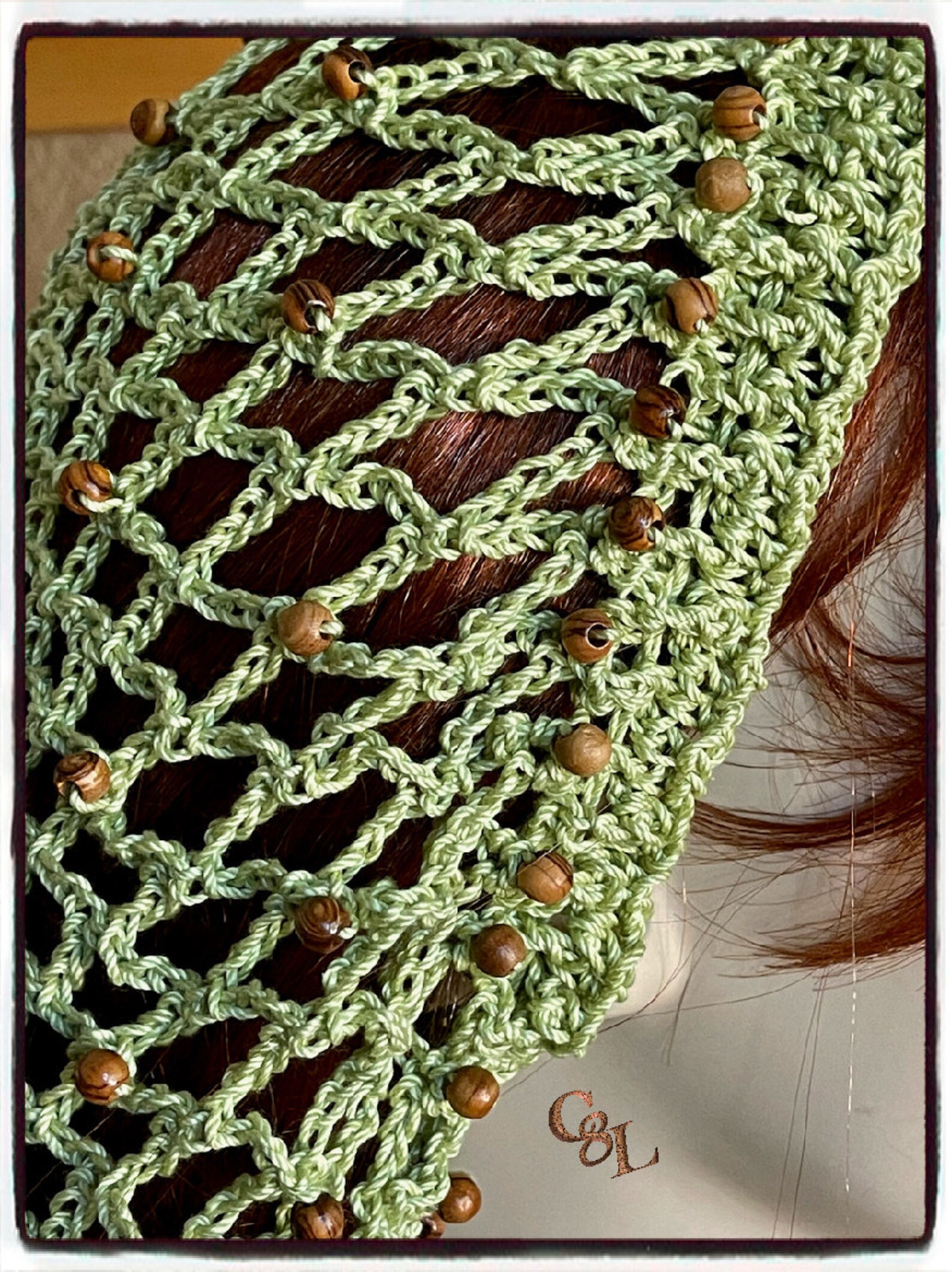 Medieval Renaissance or Victorian Light Green Snood With Olive - Etsy