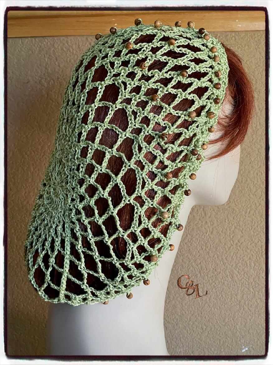 Medieval Renaissance or Victorian Light Green Snood With Olive - Etsy