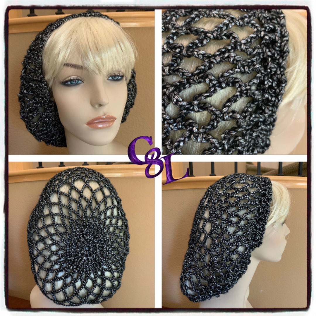 Medieval Renaissance Victorian Metallic Black With Silver Snood NO ...