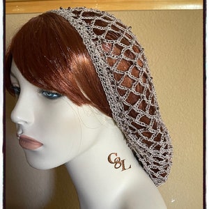 Medieval Renaissance Victorian Taupe Snood With Bronze Glass Beads ...