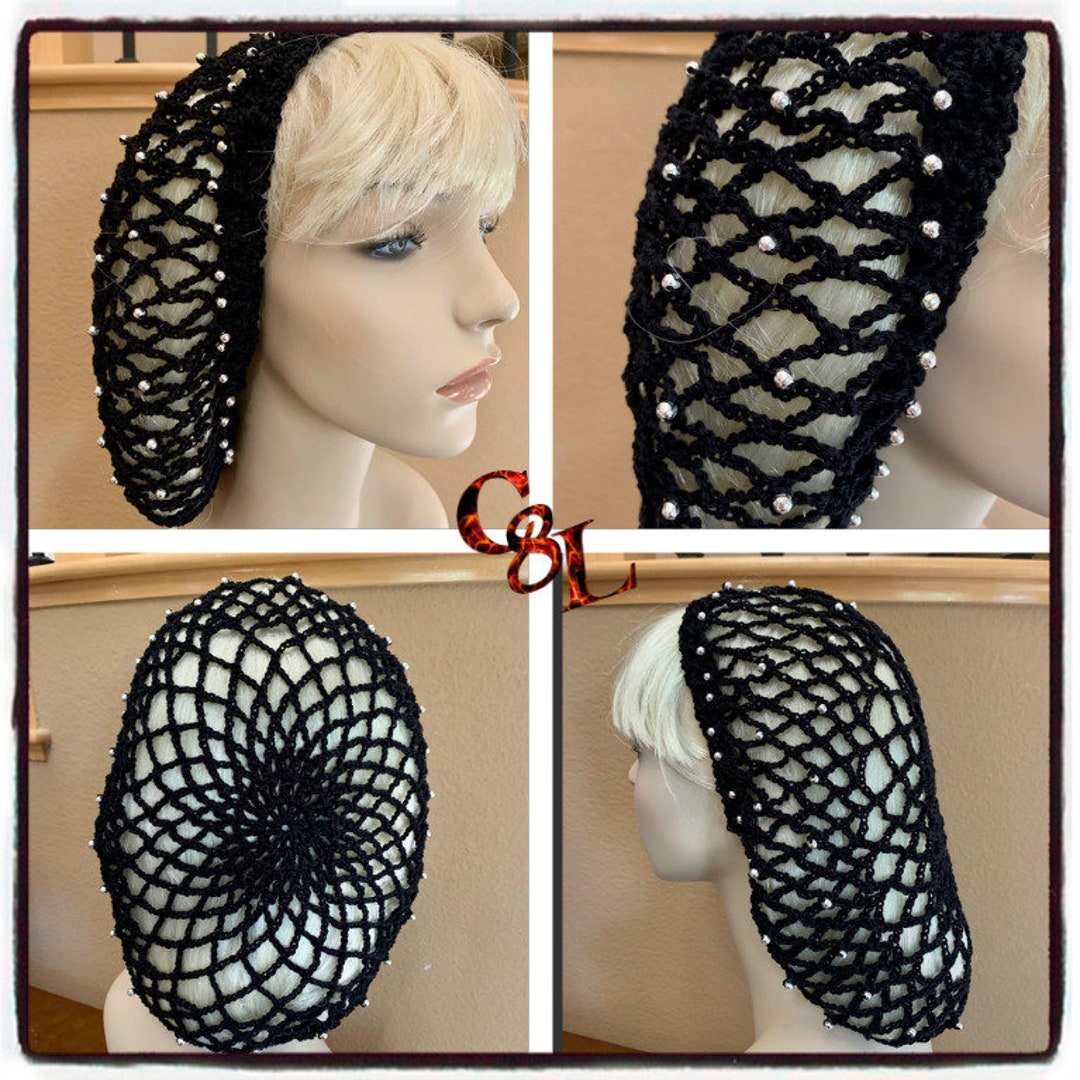 Medieval Renaissance or Victorian Black Snood With Silver - Etsy