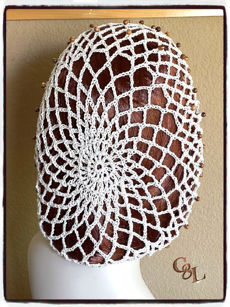 Medieval Renaissance Victorian Creme Snood With Olive Wood Beads ...