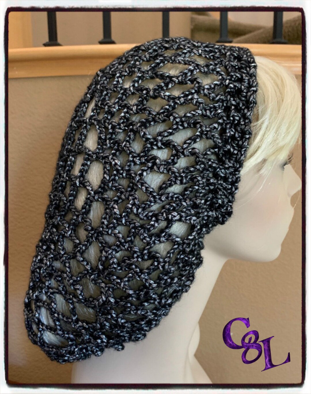 Medieval Renaissance Victorian Metallic Black With Silver Snood NO ...
