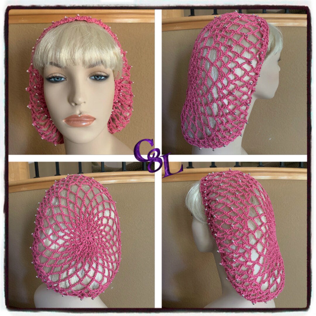 Medieval Renaissance Victorian Warm Rose Snood With Silver Beads ...