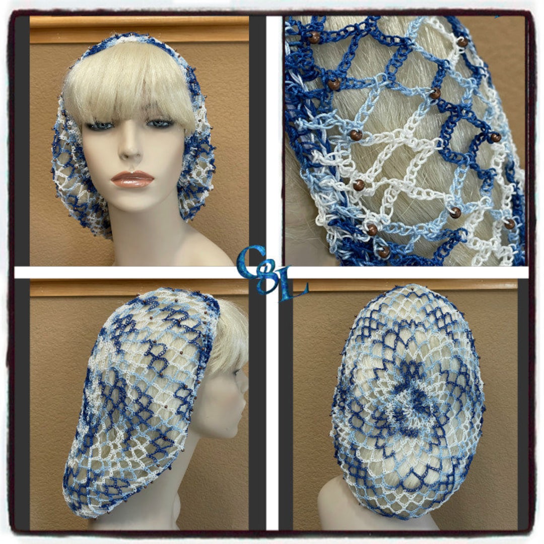 Medieval Renaissance Victorian Shades of Blue Snood With Antique Copper ...