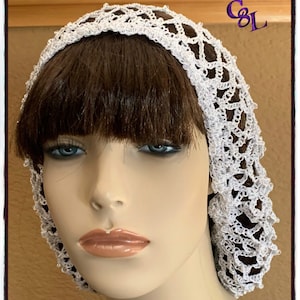 Medieval Renaissance Victorian Metallic White and Silver Snood With ...