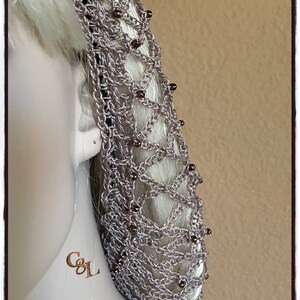 Medieval Renaissance Victorian Taupe Snood With Bronze Glass Beads ...