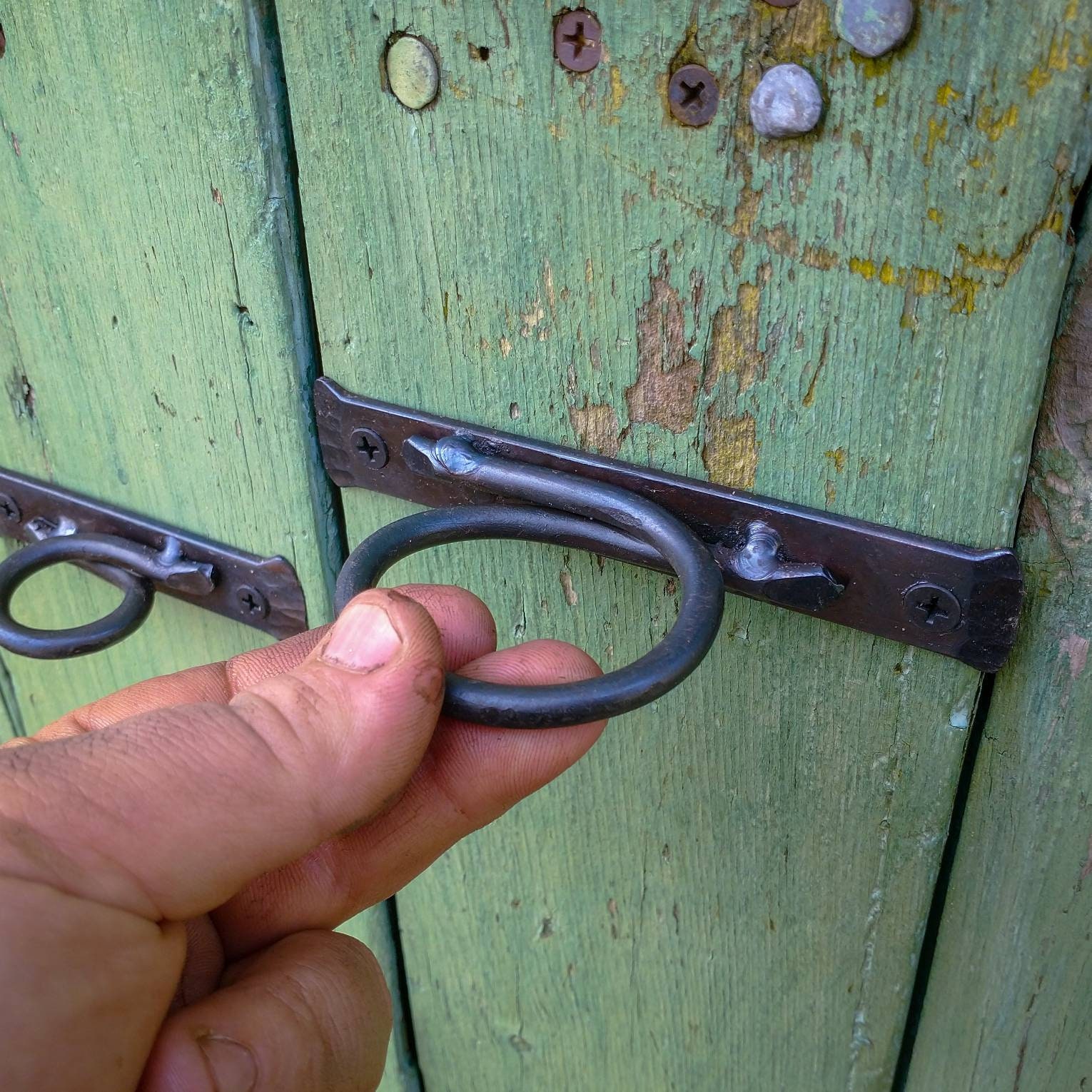 Hand Forged Rustic Loop Style Door Handle Drawer Pull - Etsy