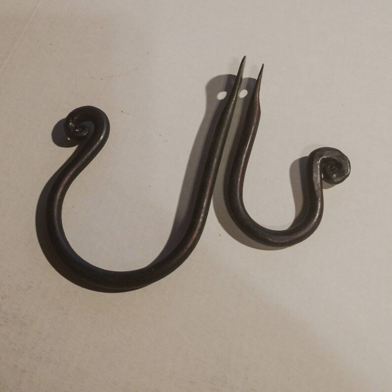 Hand Forged J Hooks Thumbprint Hooks | Etsy
