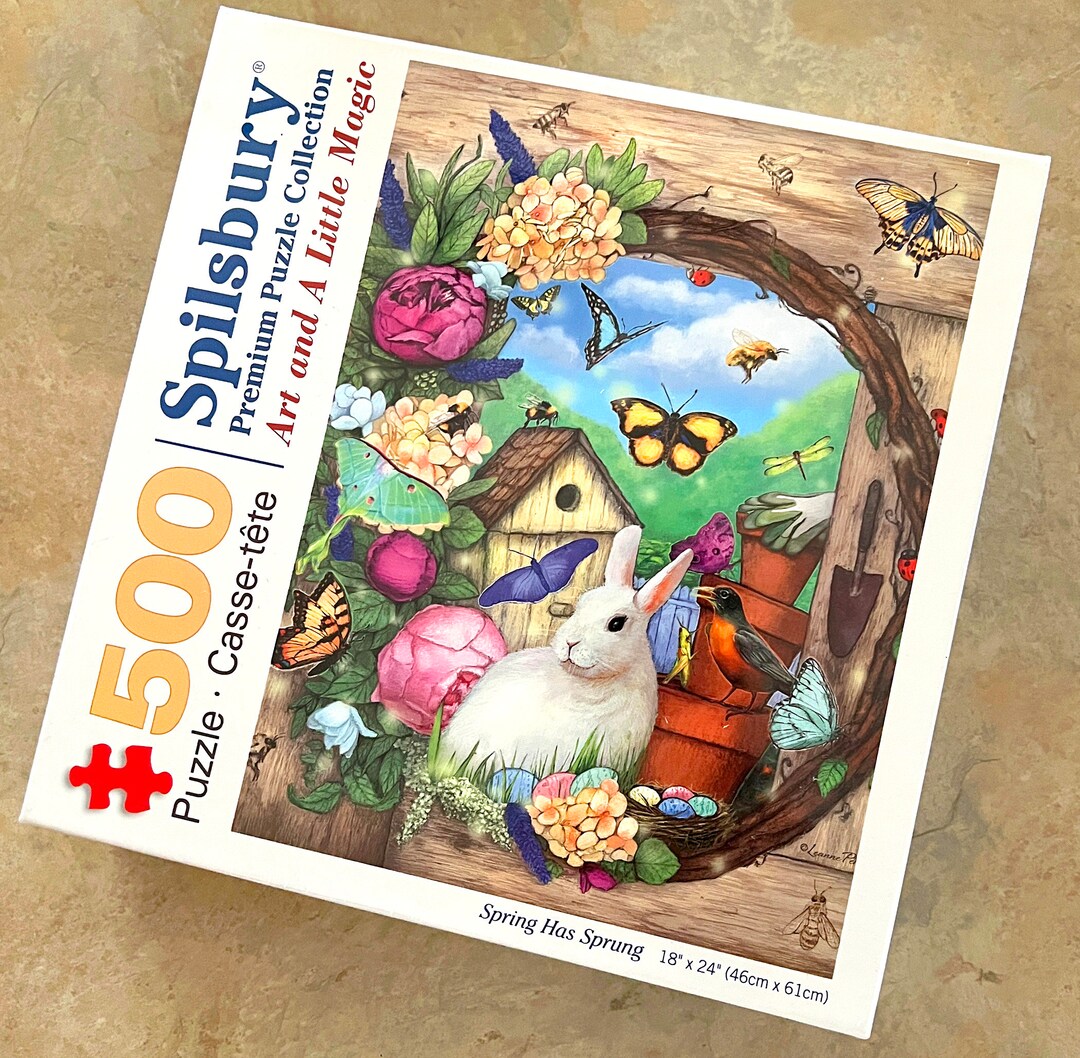 500 Piece Spring Rabbit Puzzle, Easter Bunny Puzzle, Gardening Puzzle ...