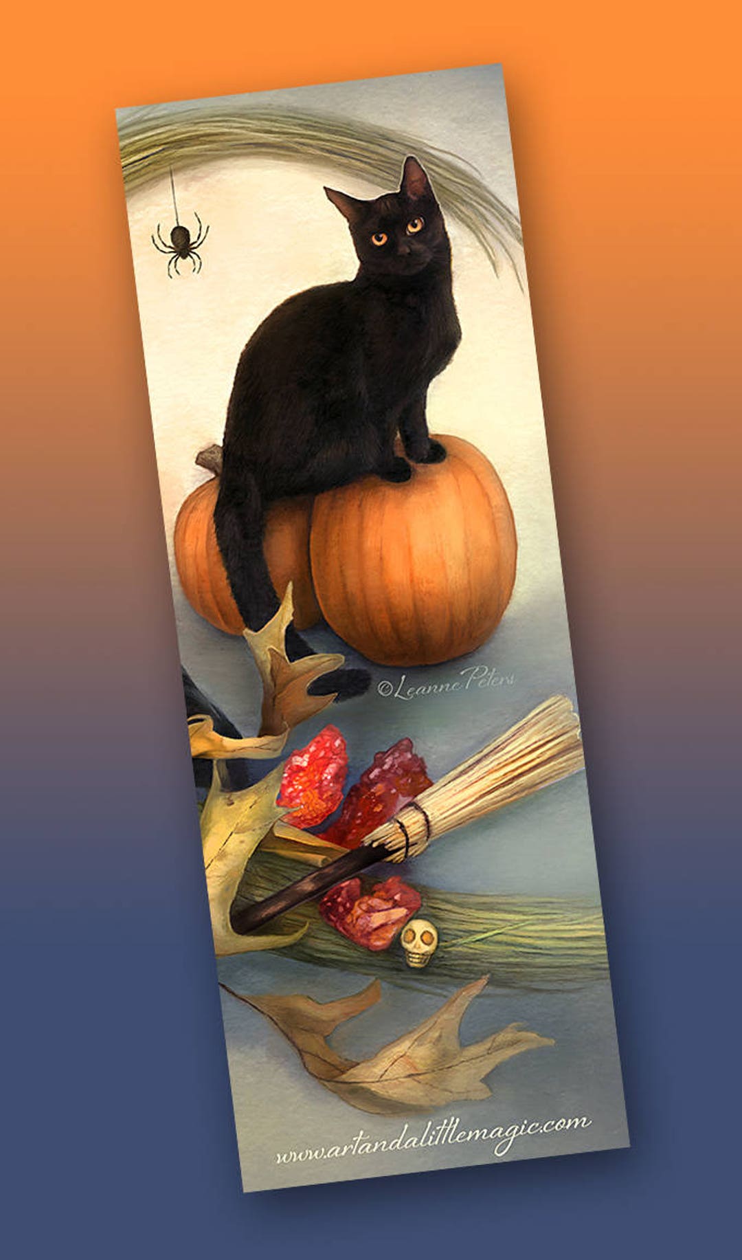 Black Cat Halloween Bookmark, Pumpkin Bookmark, Witchy Bookmark ...
