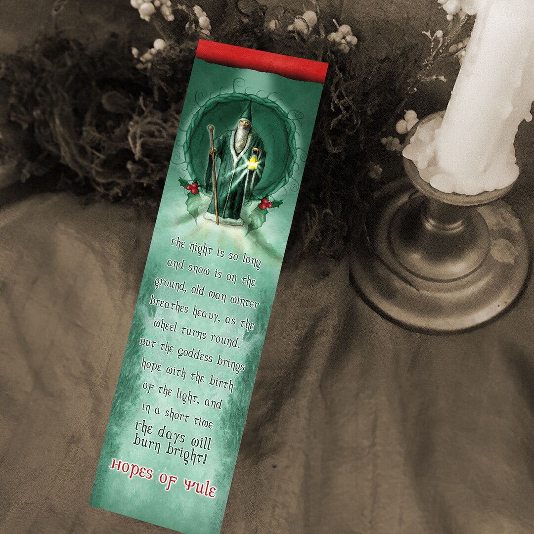 Yule Bookmark - Winter Solstice Art - Seasonal Bookmark - Bookmarker ...