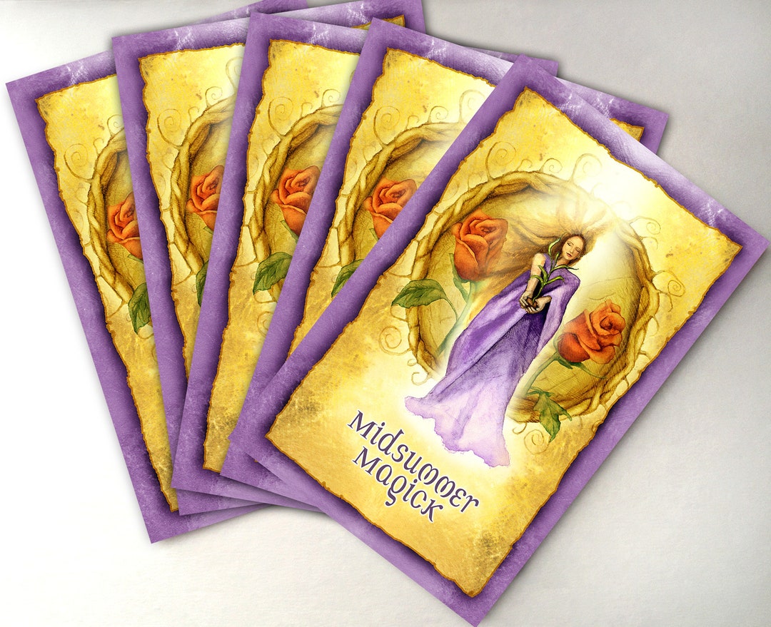 Litha Card Pack of 5 Greeting Cards, Midsummer Cards, Low Holiday ...
