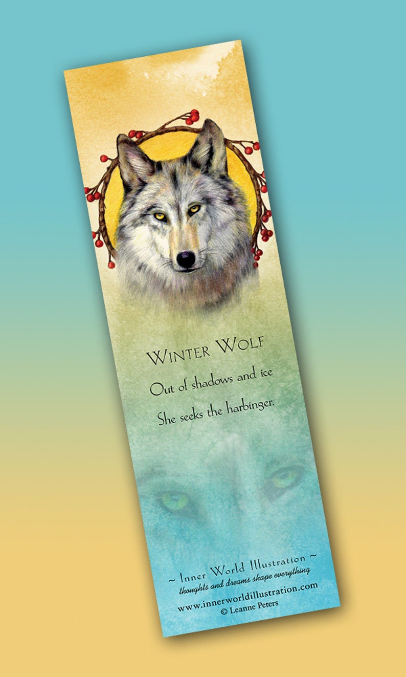 Winter Wolf Bookmark Bookmarker Bookmarking Bookmarks - Etsy