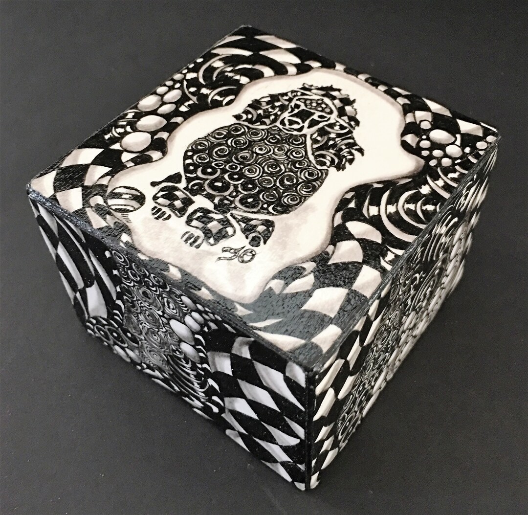 Poodle Canine Cube, Pet, Dog Art, Gift, Zentangle, Canine, Handmade ...