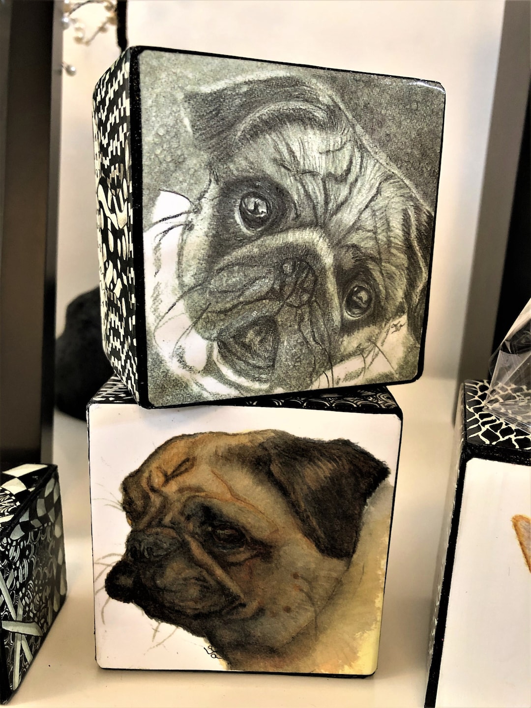 Pug Zentangle Canine Gift for Pet Lovers Pencil Dog Art - Etsy