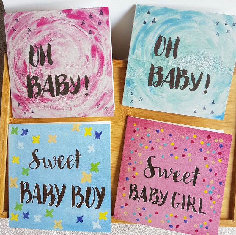 New Baby Cards / Sweet Baby Boy Cards / Baby Shower / Modern - Etsy