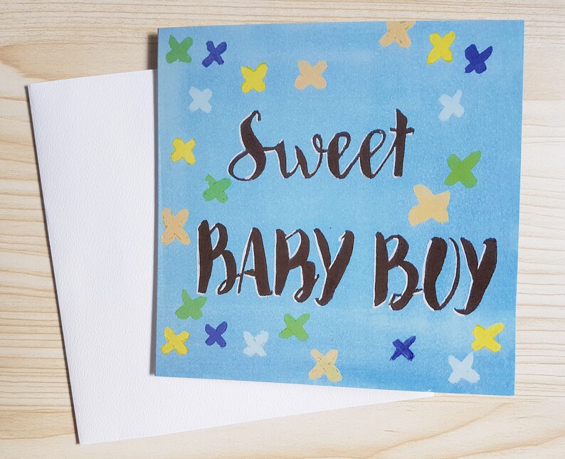 New Baby Cards / Sweet Baby Boy Cards / Baby Shower / Modern - Etsy