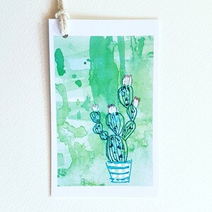 Green Cactus Gift Labels / Cactus Art Gift Tag Sets / Cacti Gift Tags ...