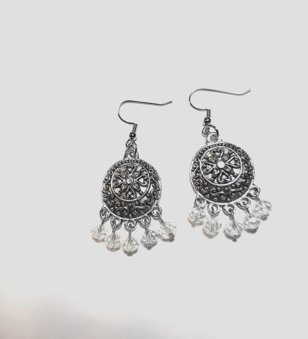 Chandeliers, Silver Chandeliers With Clear Crystal Beads,small ...