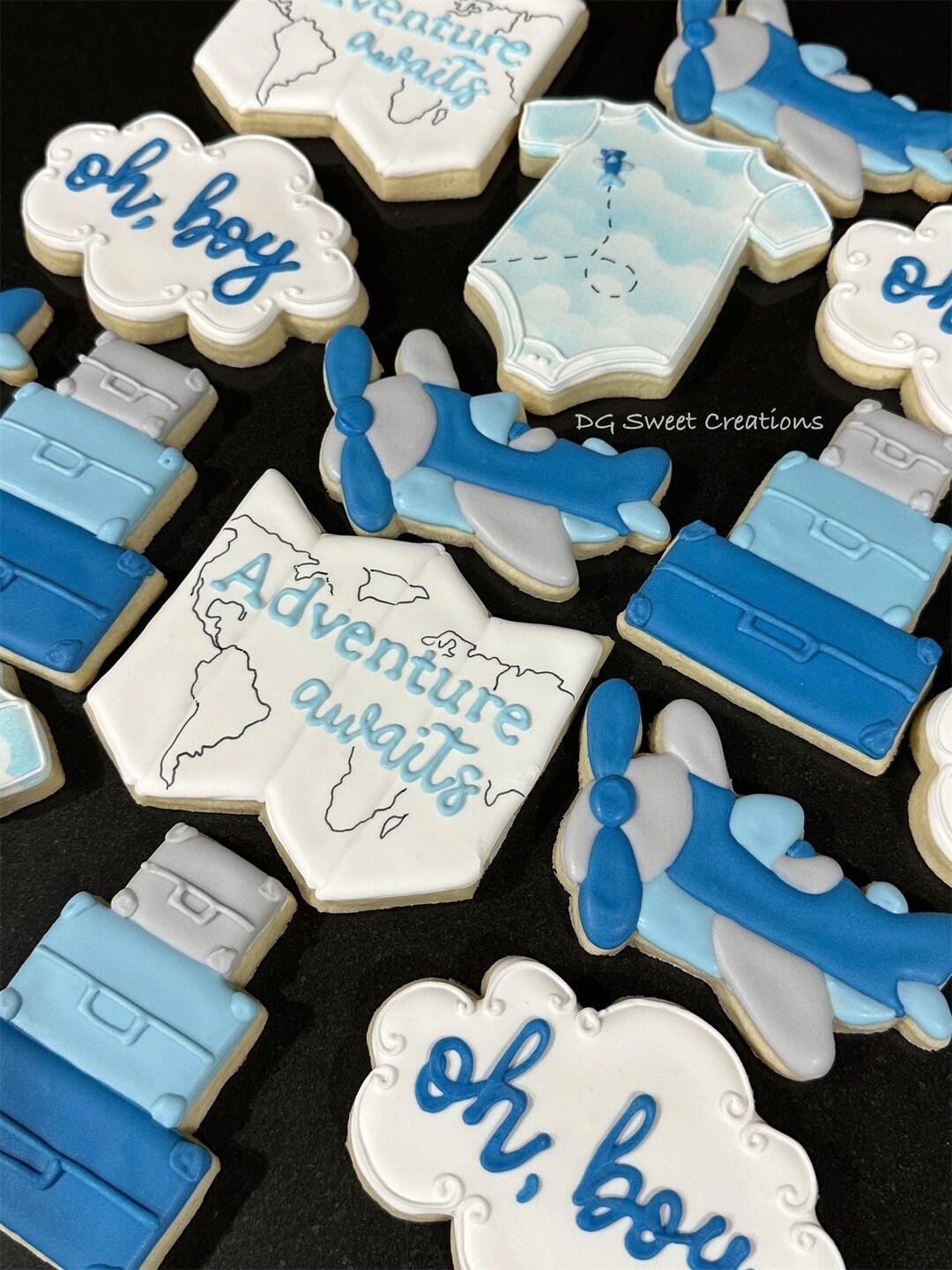 Adventure Awaits Baby Shower Cookies - Baby Shower Sugar Cookies - 12 ...