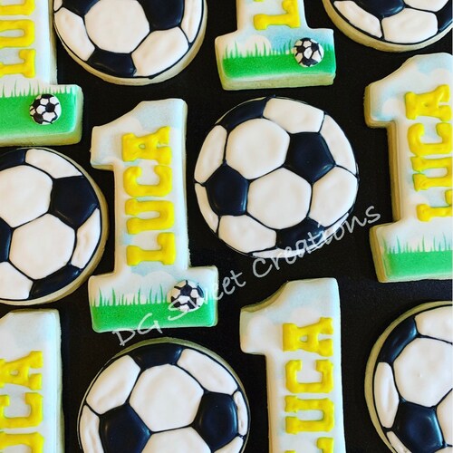 Soccer Ball Sugar Cookies Soccer Cookies Socccer Gifts - Etsy