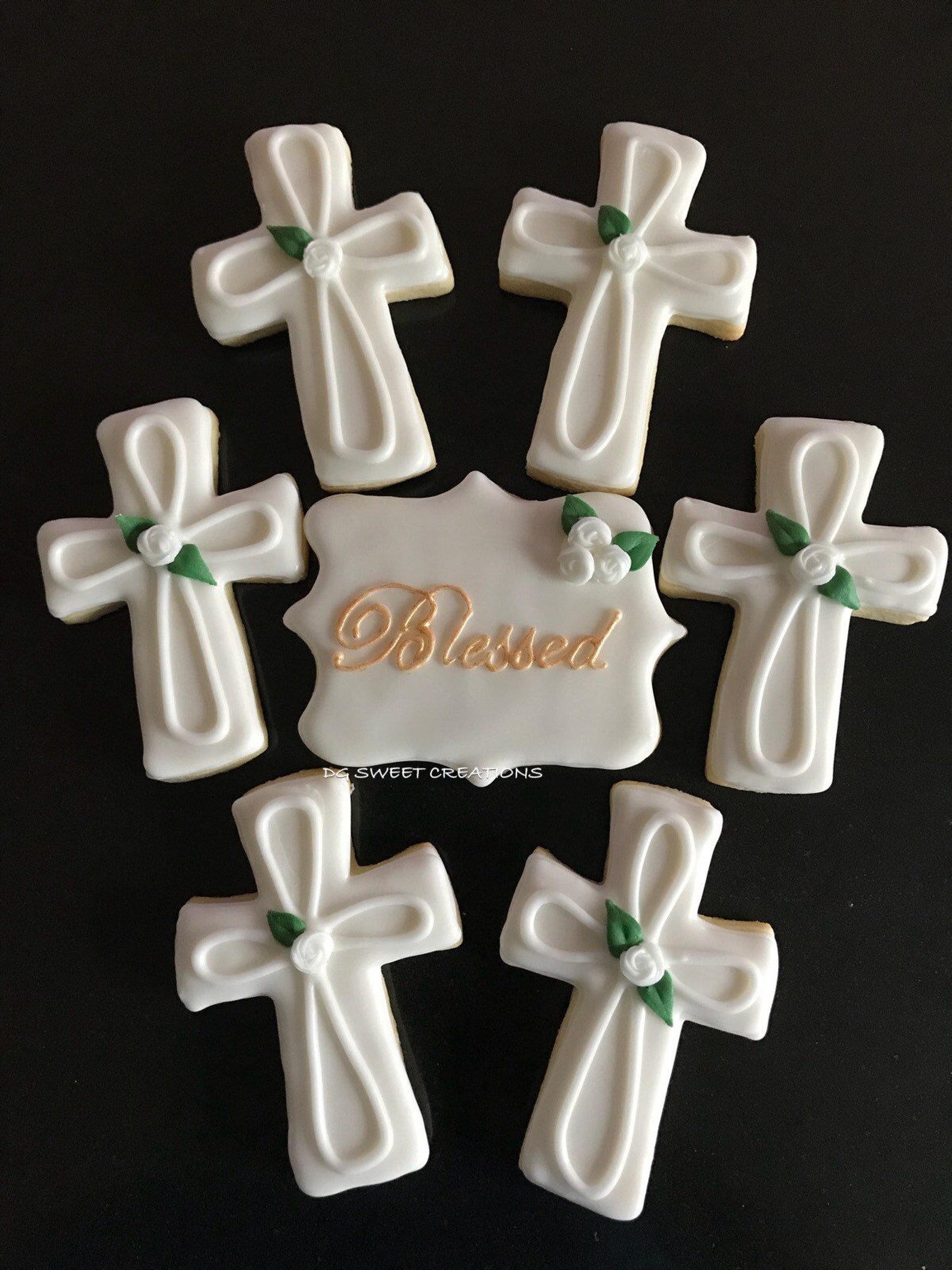 Cross Sugar Cookies Christening Baptism Cookies 12 Cookies - Etsy