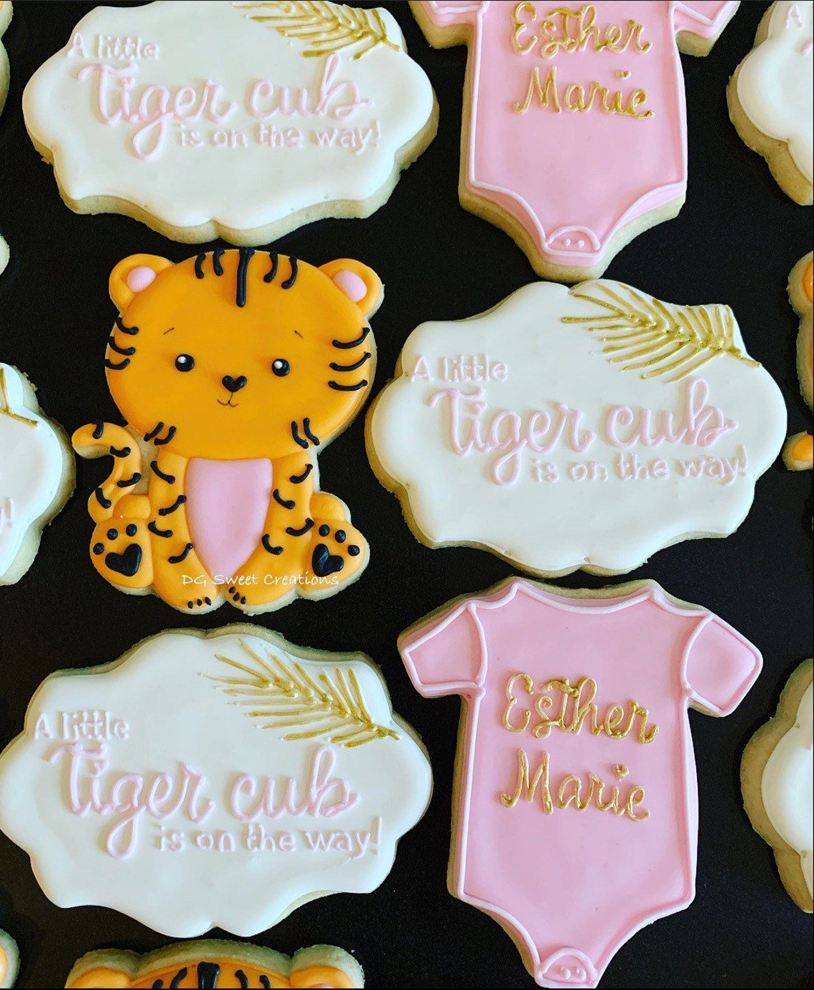 Tiger Cub Baby Shower Baby Shower Sugar Cookies 12 Cookies - Etsy