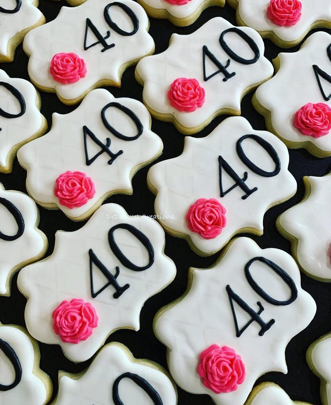 40th Birthday Sugar Cookies - 40th Party Favor - Milestone Birthday ...