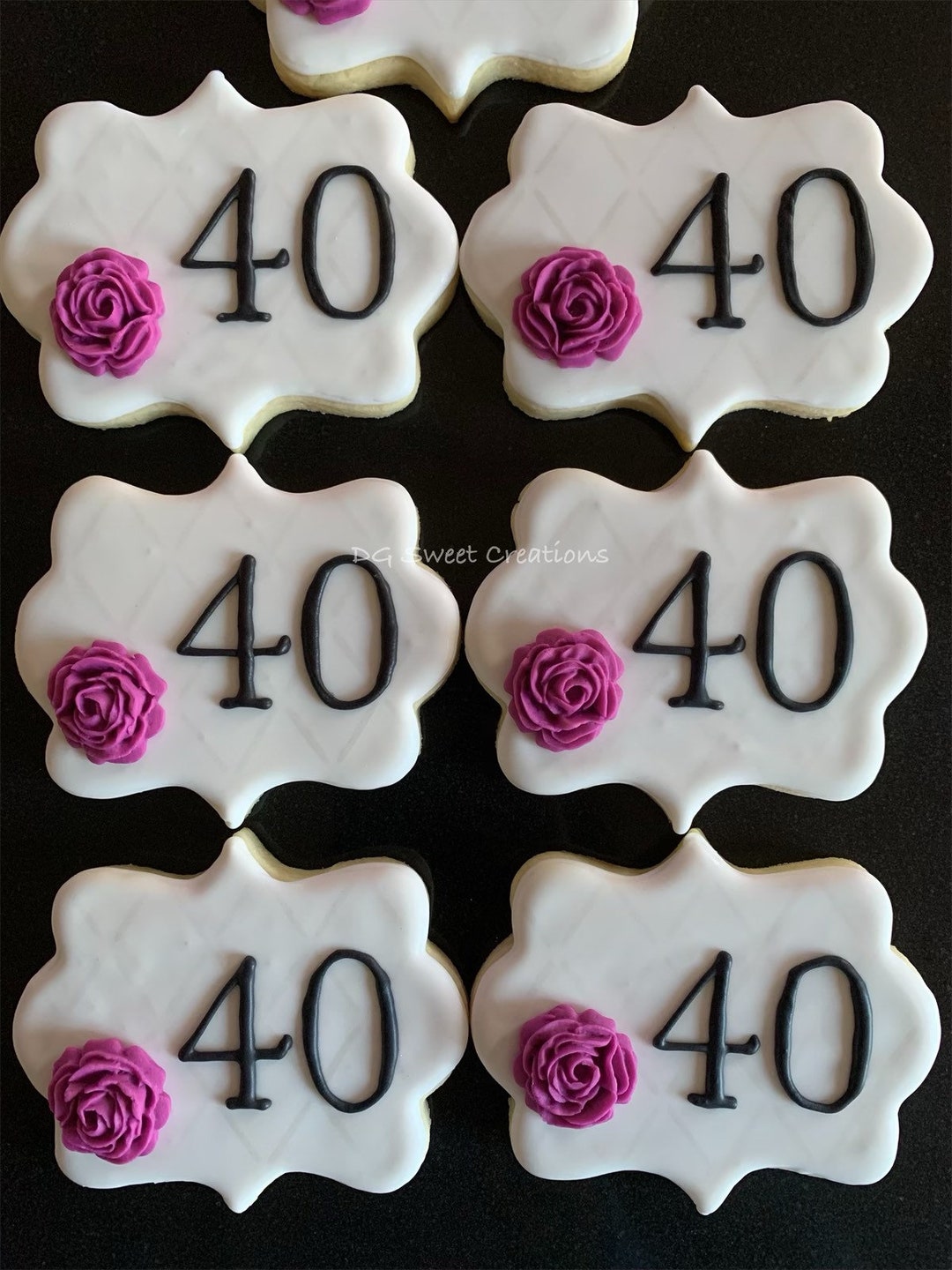 40th Birthday Sugar Cookies - 40th Party Favor - Milestone Birthday ...