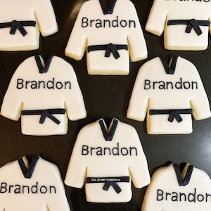 Karate Sugar Cookies - Black Belt Sugar Cookies - Etsy