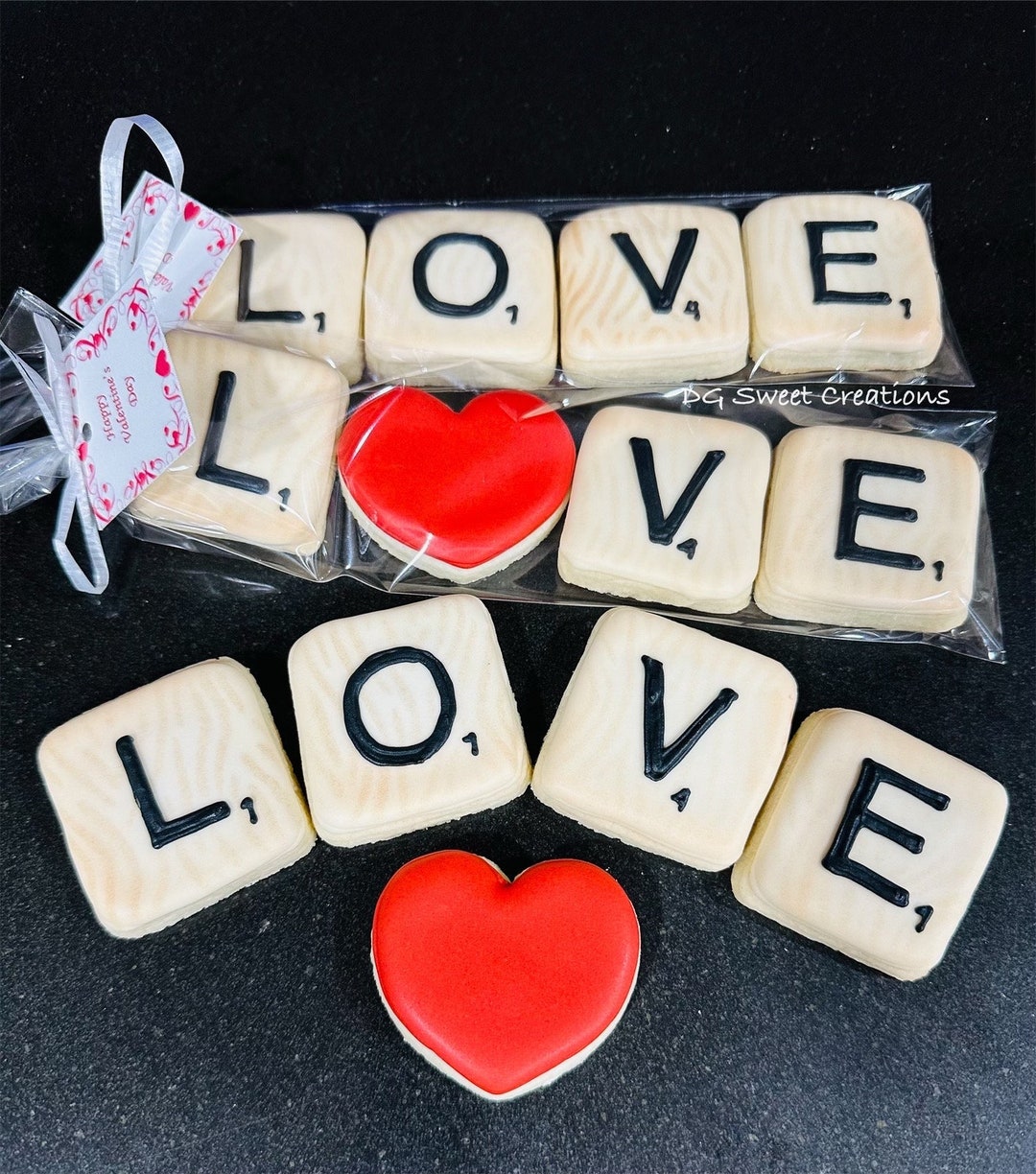 Love Tile Cookies - Valentine's Day Cookies - 12 Sleeves - Etsy