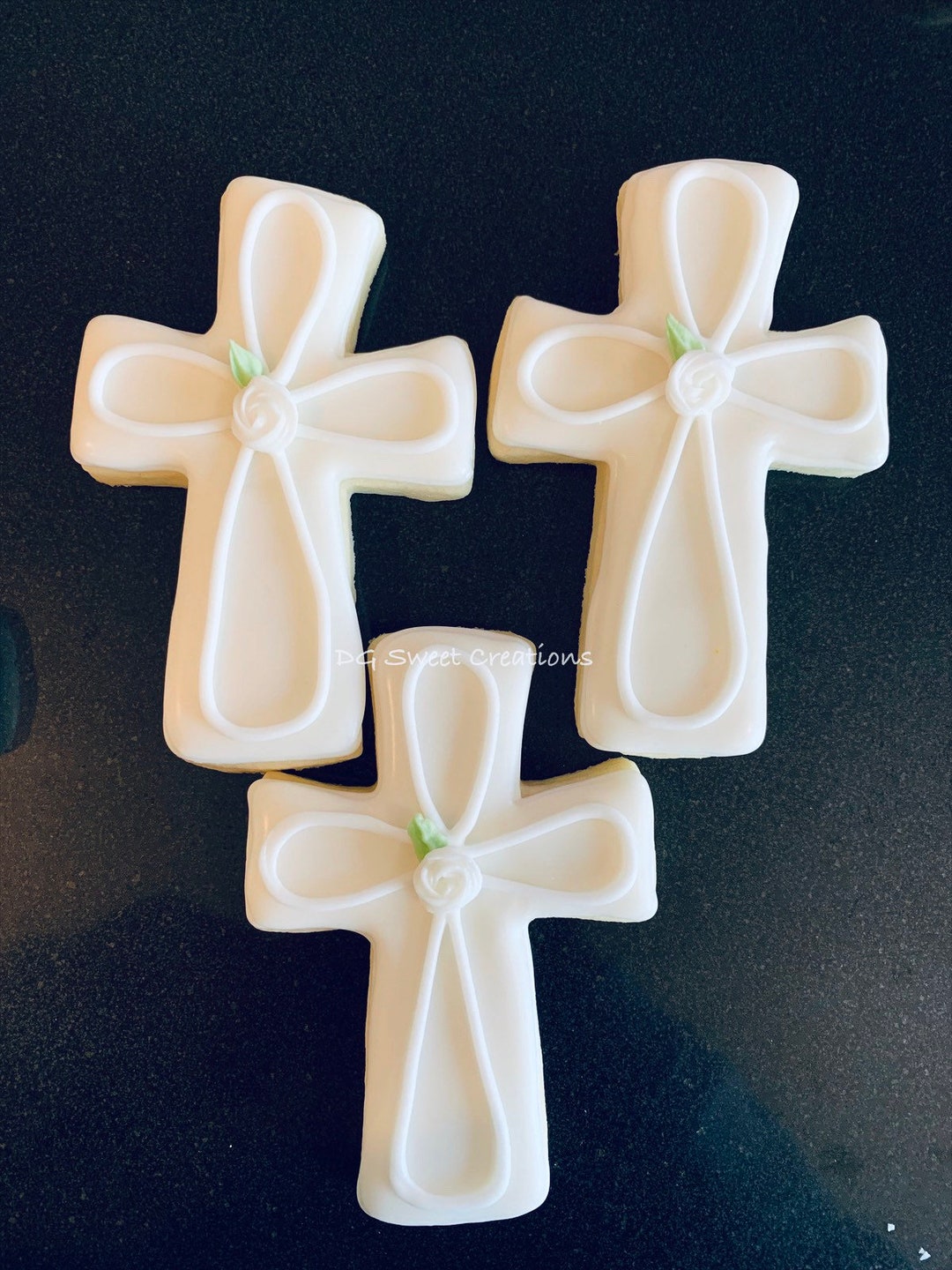 Cross Sugar Cookie - Baptsim/christening Cookie - Etsy