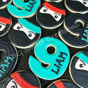 Ninja Cookies - 12 Cookies - Colors Are Customizable - Etsy