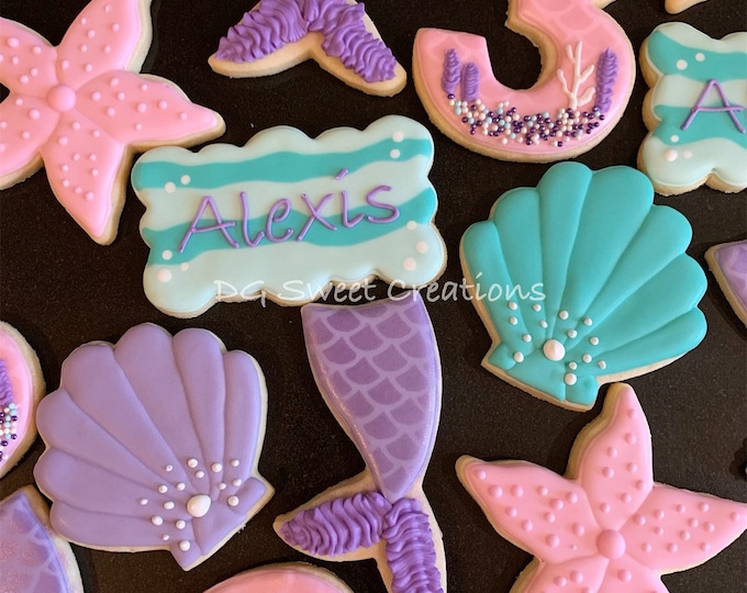 Mermaid Cookies Customizable 12 Cookies - Etsy