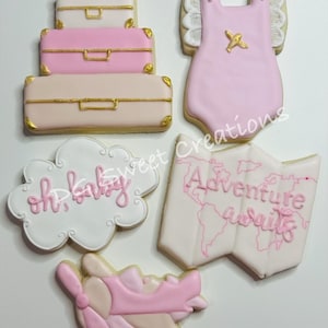Adventure Awaits Baby Shower Cookies - Baby Shower Sugar Cookies - 12 ...