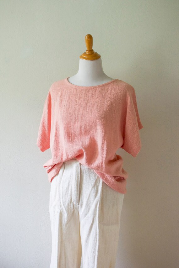 1970s Demure Pink Summer Nightgown Size Medium Lace T… - Gem