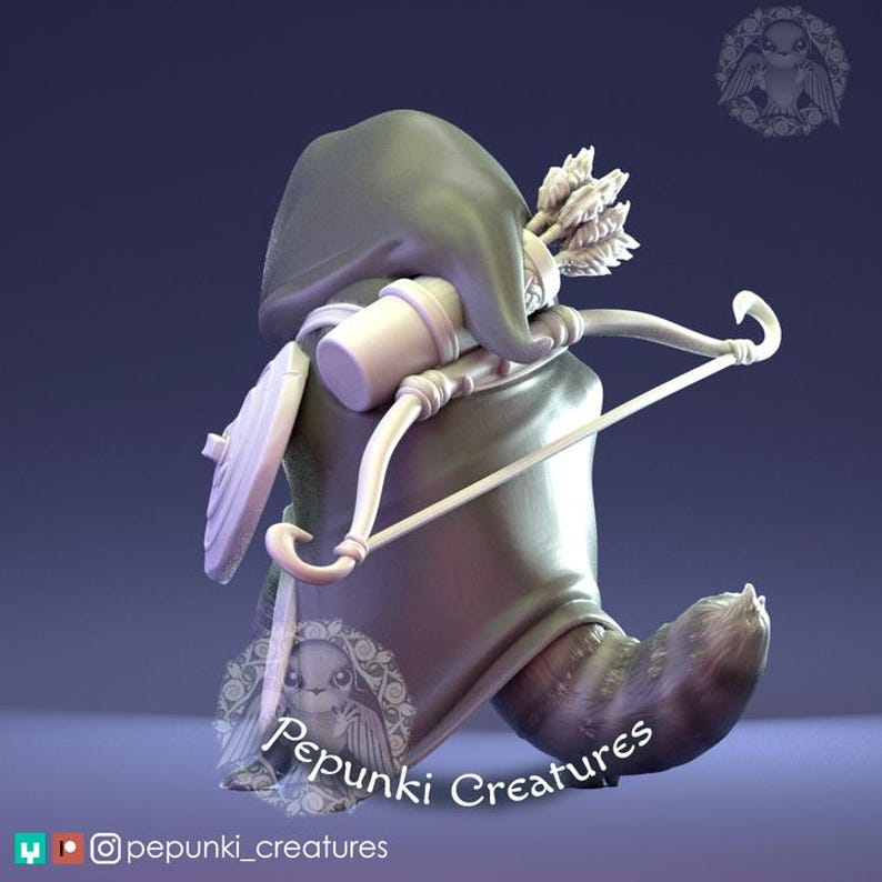 Raccoon Rogue | Dnd/table Top Mini | Pepunki Creatures - Etsy
