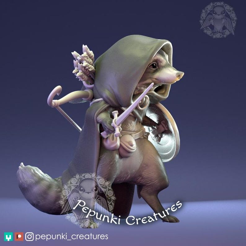 Raccoon Rogue | Dnd/table Top Mini | Pepunki Creatures - Etsy