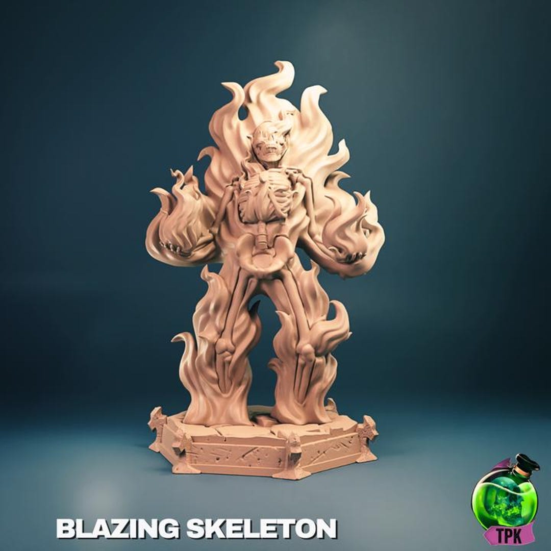 Blazing Skeleton | Dnd/table Top Mini | TPK Lab Miniatures - Etsy
