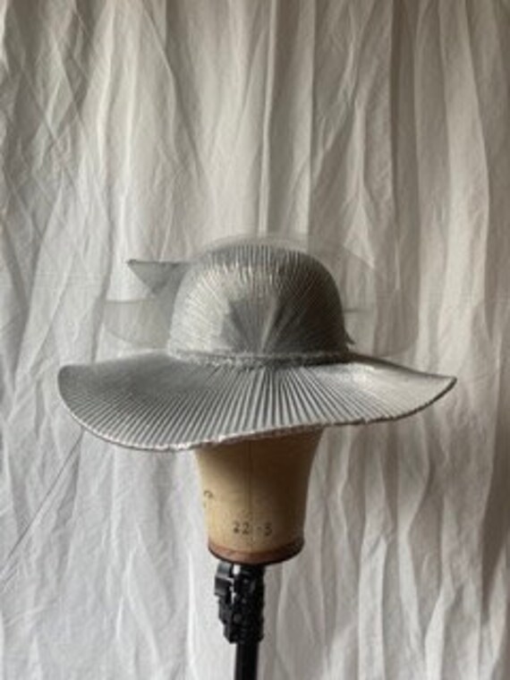 Vintage Silver Derby, Wedding Guest, Church Hat with … - Gem