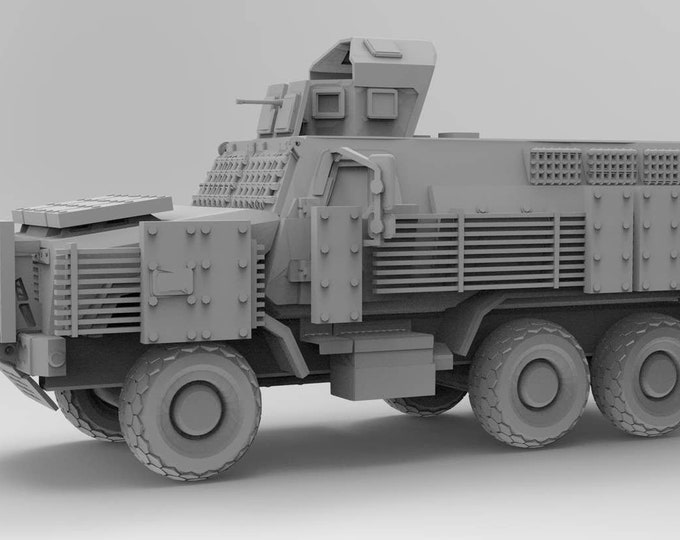 1/87 HO Scale Military 6x6 MRAP Printed in High Resolution Clear Resin ...